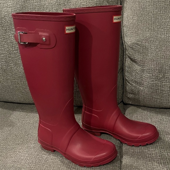 Hunter | Shoes | Hunter Tall Rain Boots Raspberry | Poshmark